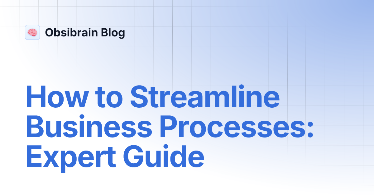 How to Streamline Business Processes: Expert Guide | Obsibrain Blog